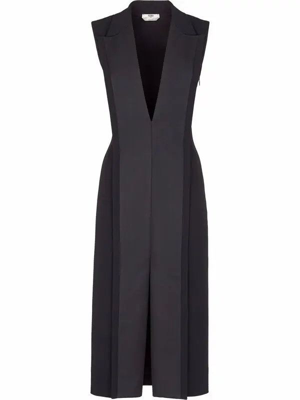 Fendi Sleeveless Tuxedo Dress In Black - 40% Off | Editorialist