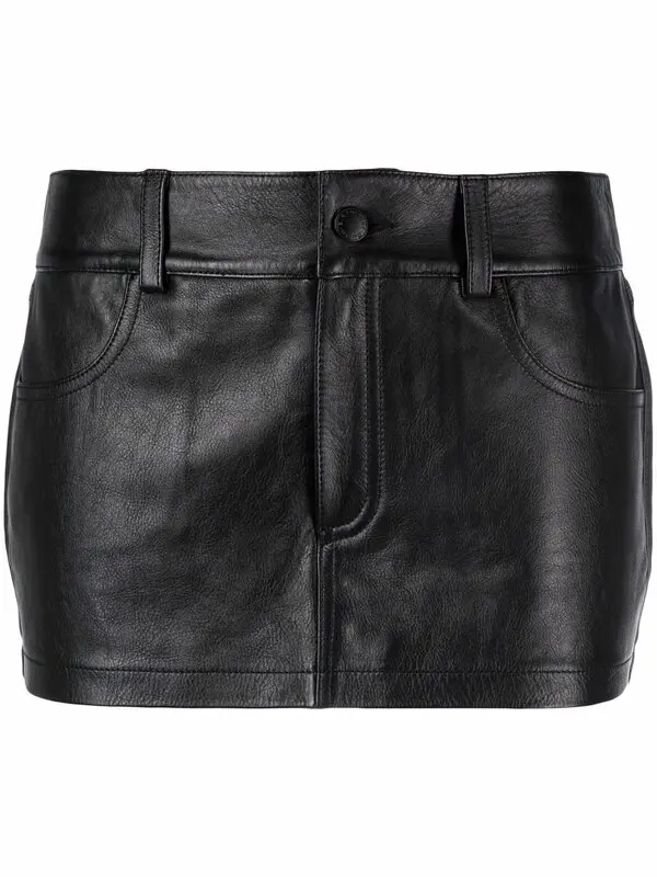 Alexander Wang Low-rise Leather Mini Shorts