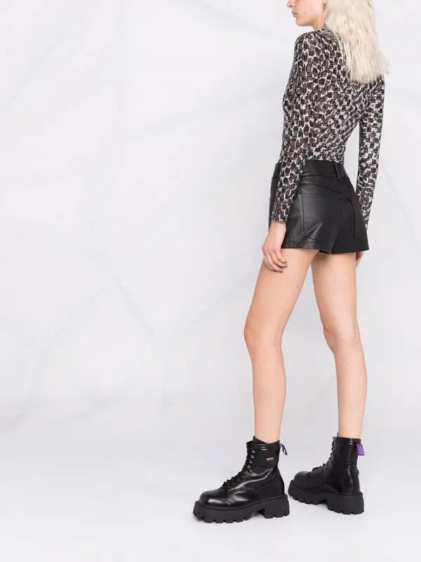 Alexander Wang Low-rise Leather Mini Shorts