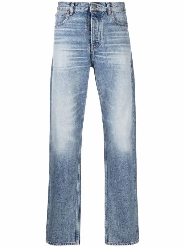 FRAME Washed Straight-leg Jeans