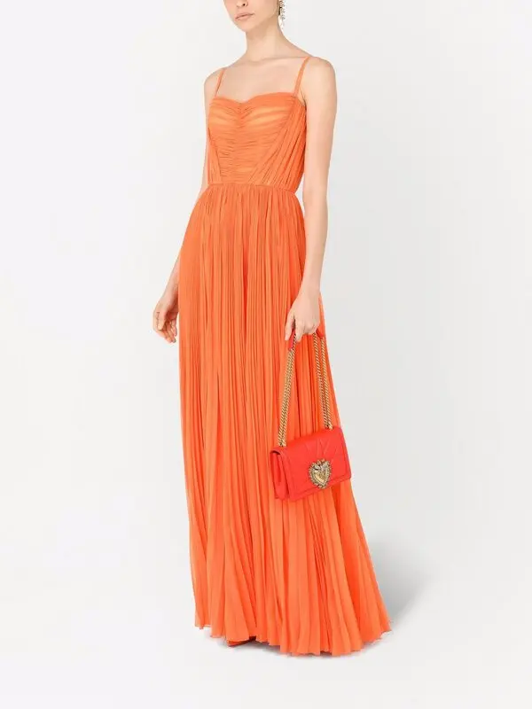 Dolce & Gabbana Pleated Chiffon Maxi Dress