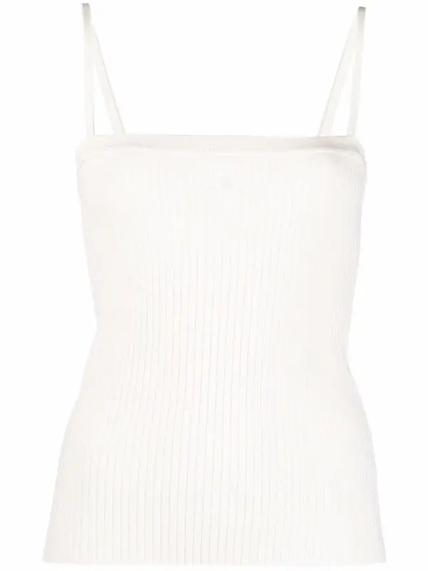 COURREGES Logo-embroidered Tank Top - White