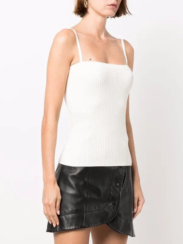 COURREGES Logo-embroidered Tank Top - White