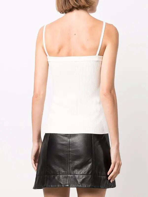 COURREGES Logo-embroidered Tank Top - White