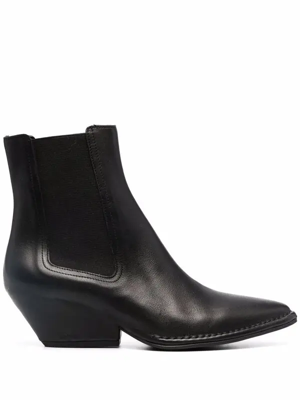 DEL CARLO Mid-heel Leather Ankle Boots
