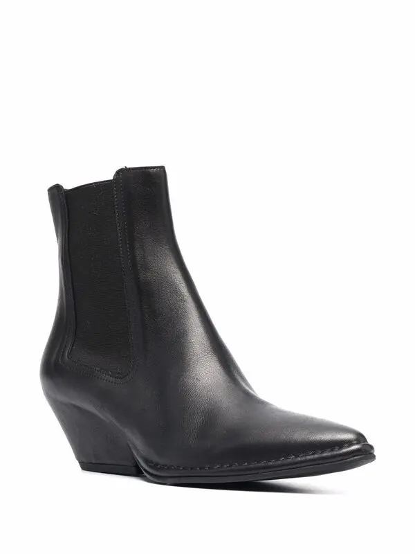 DEL CARLO Mid-heel Leather Ankle Boots