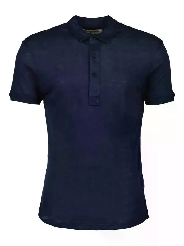 Orlebar Brown Linen Polo Shirt - Blue