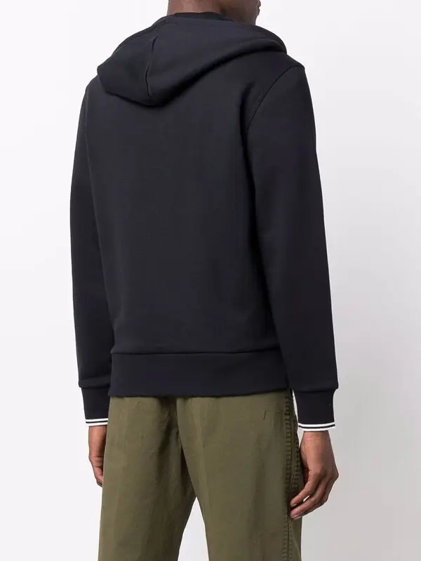 Fred Perry Logo-embroidered Hoodie - Blue