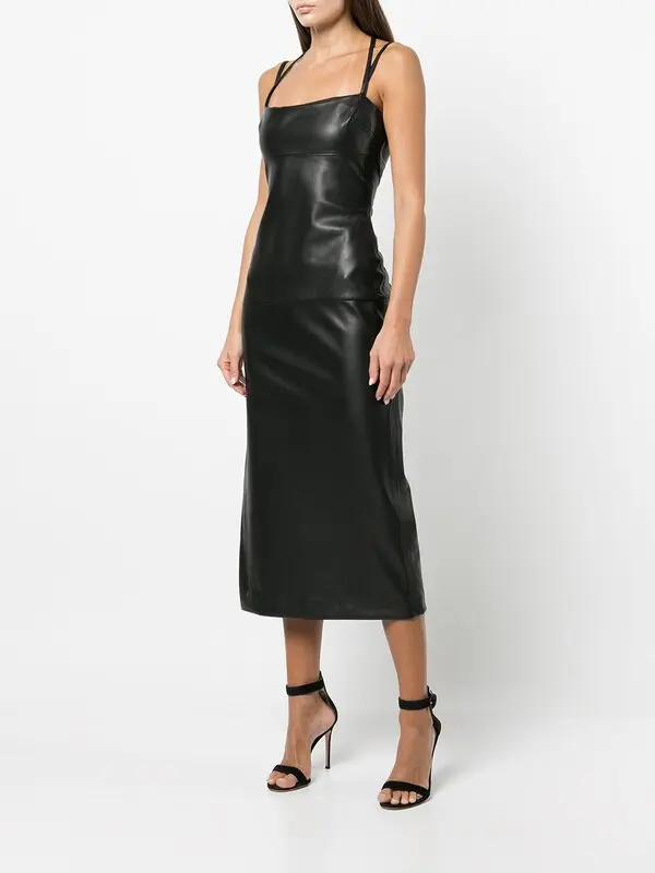 chinese dress ladies Akira Josie Strapless Mini Faux Leather Dress | Black