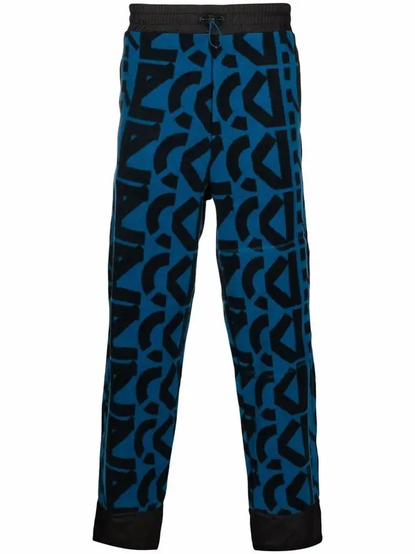 Kenzo Monogram-print Fleece Track Pants - Blue