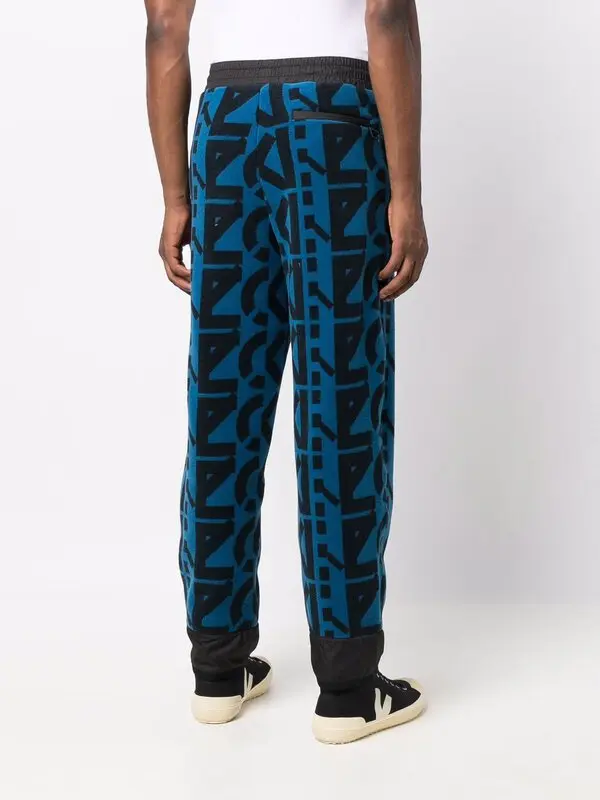 Kenzo Monogram-print Fleece Track Pants - Blue