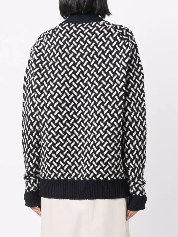 JIL SANDER Scarf-detail Wool Jumper - Blue