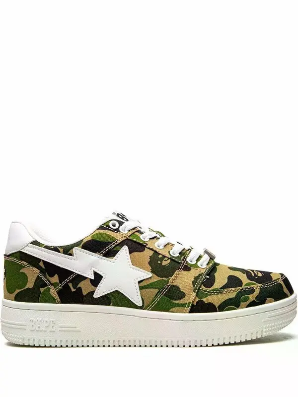 A BATHING APE Bapesta Low Abc Camo Sneakers - Green