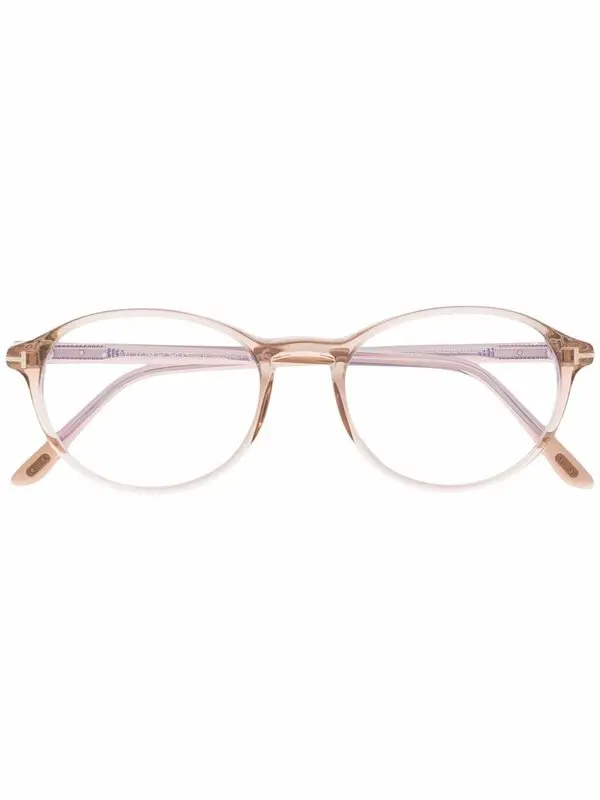 TOM FORD Tortoiseshell-effect Round-frame Glasses - Brown