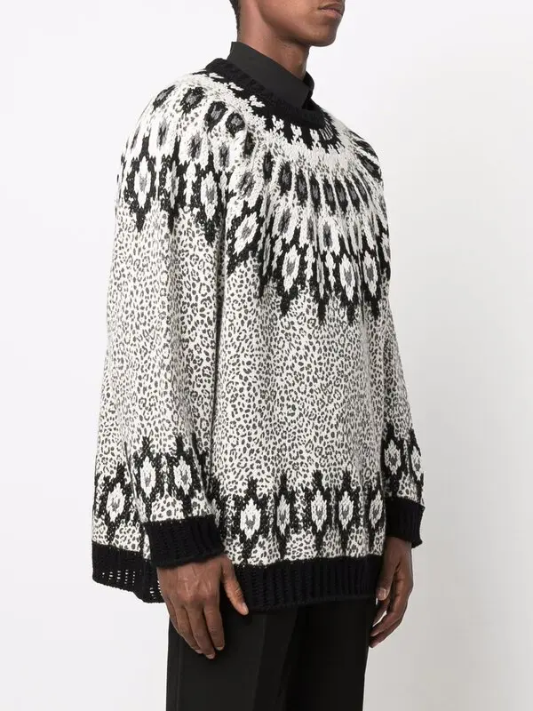 Valentino Garavani Intarsia-pattern Jumper - White