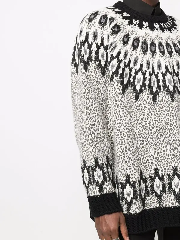 Valentino Garavani Intarsia-pattern Jumper - White