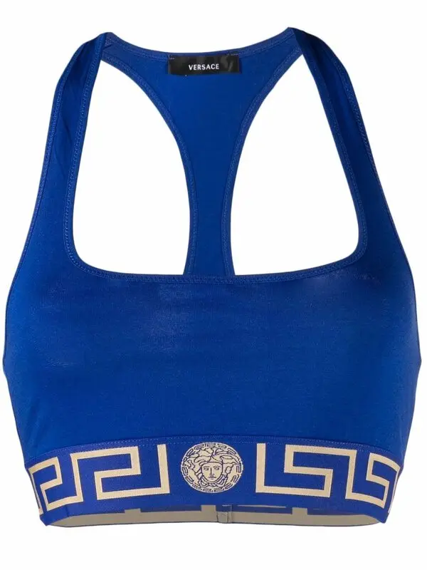 Versace Greca Border Bralette - Blue