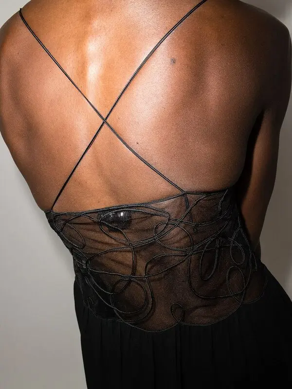 Tom Ford Sheer Embroidered Mini Dress - Black | Editorialist