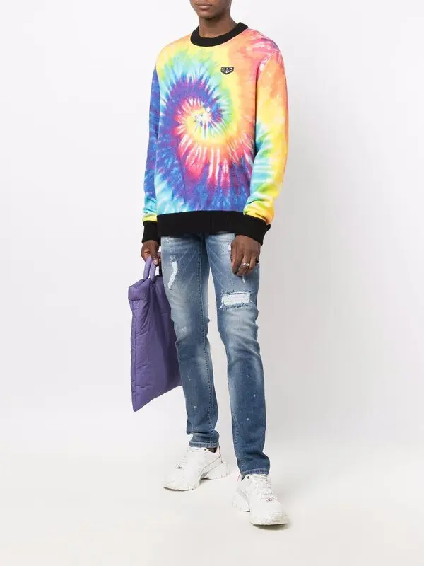 Philipp Plein Skull Tie Dye Sweatshirt
