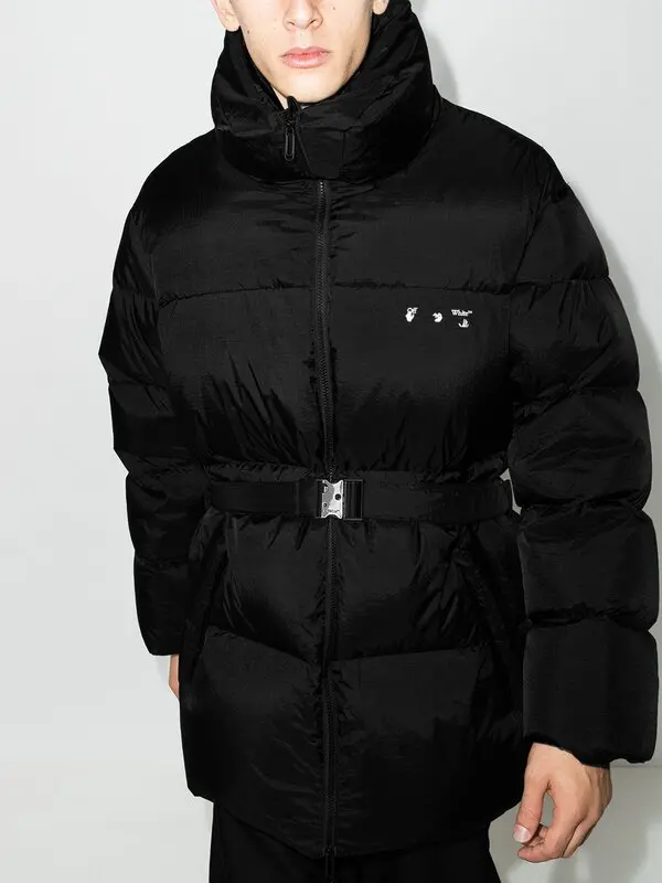 Off-White Hands Off Belted Puffer Down Jacket
