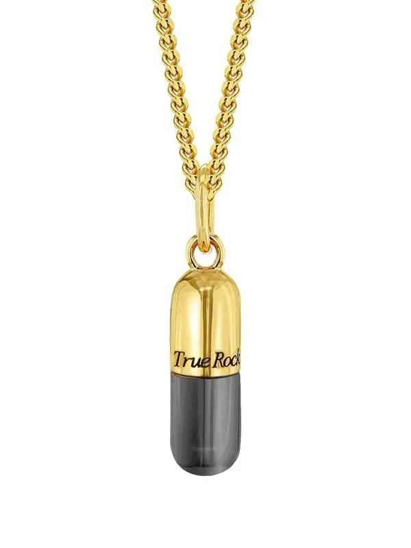 TRUE ROCKS Mini Pill Pendant Necklace - Gold