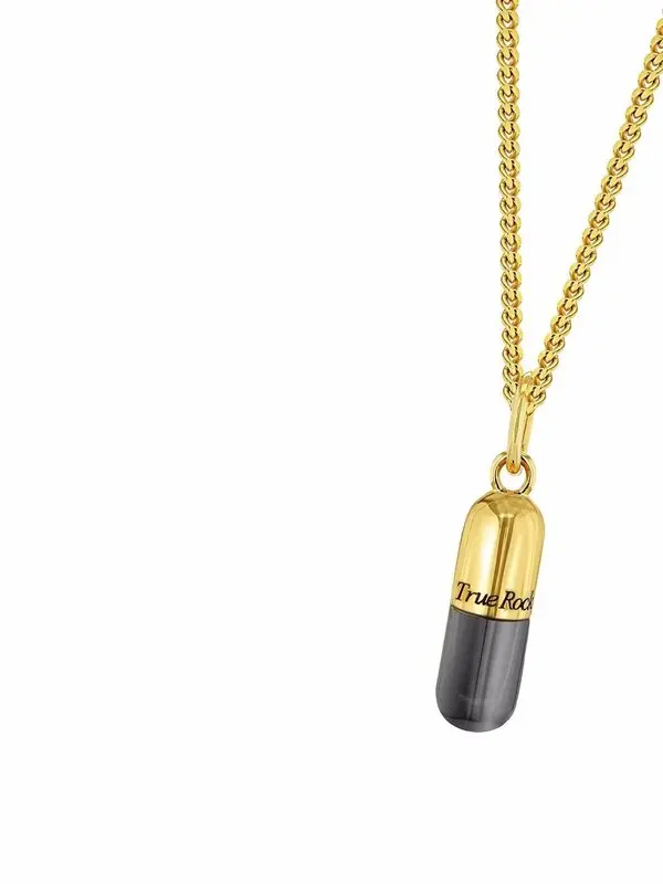TRUE ROCKS Mini Pill Pendant Necklace - Gold