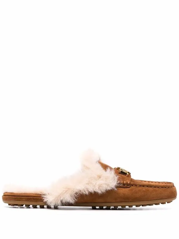 Ralph Lauren Faux Fur-trim Mules