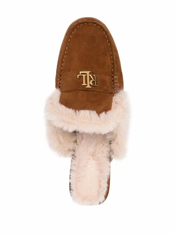 Ralph Lauren Faux Fur-trim Mules