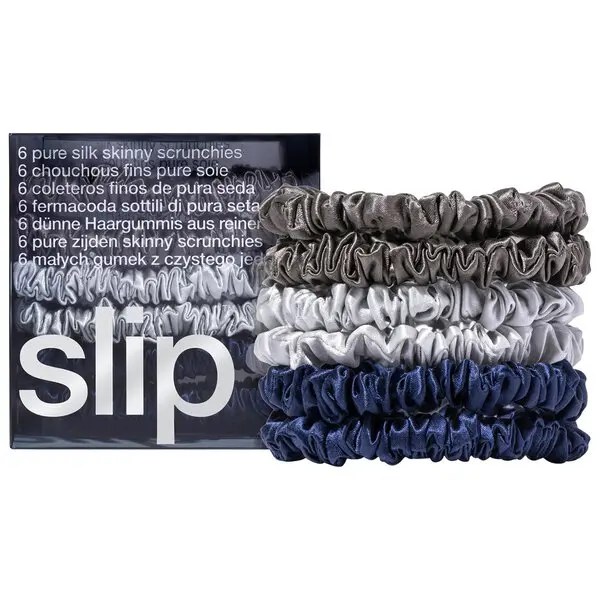 Slip Small Slipsilk Scrunchies - Silver, Charcoal, Navy