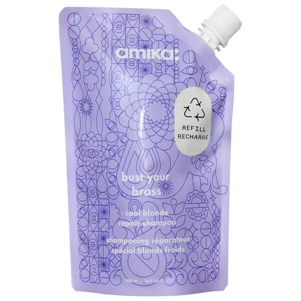 AMIKA Bust Your Brass Blonde Purple Shampoo 9.2 Oz / 275 Ml