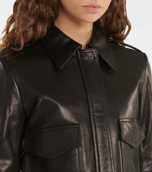 Khaite Cordelia Cropped Leather Jacket