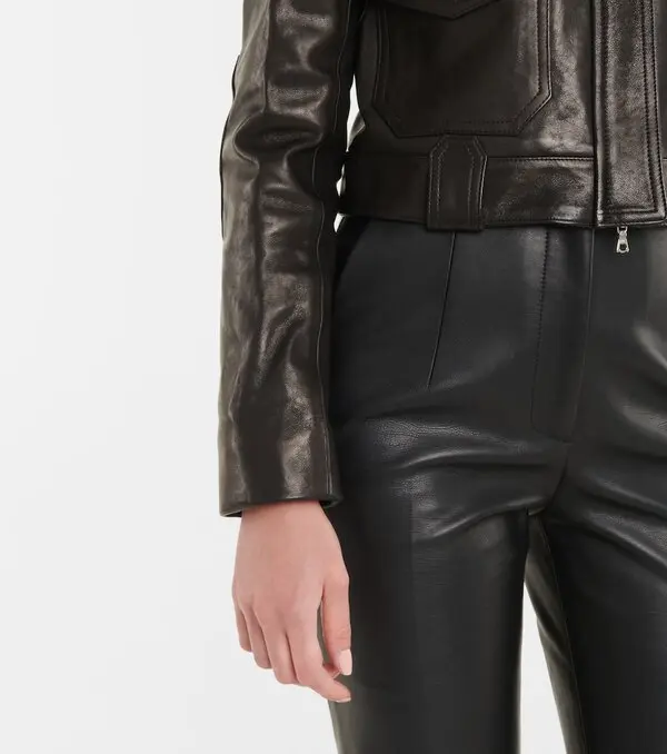 Khaite Cordelia Cropped Leather Jacket