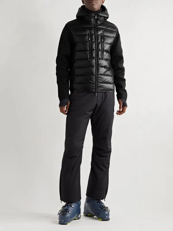 Moncler Quilted Shell And Knitted Hooded Down Ski Jacket