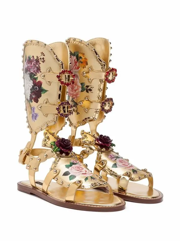 Dolce & Gabbana Floral Gladiator Sandals