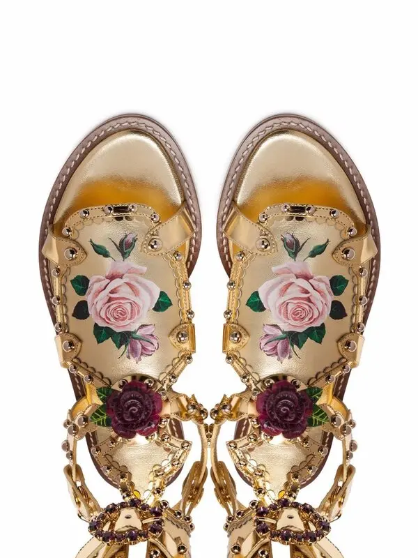 Dolce & Gabbana Floral Gladiator Sandals