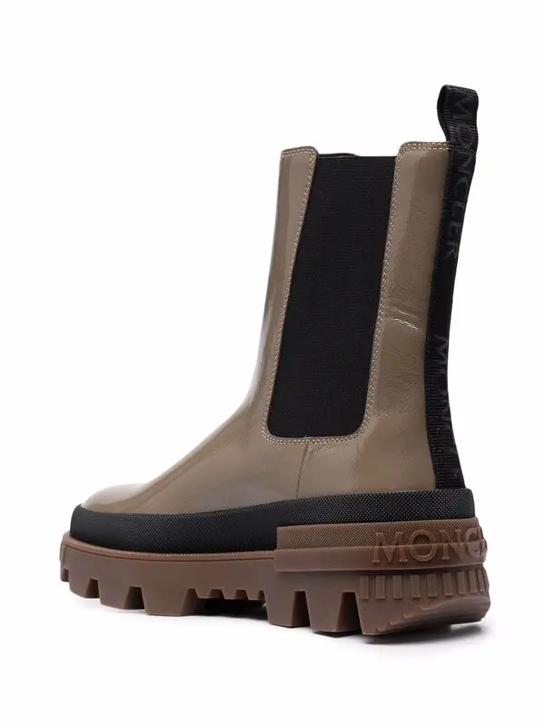 Moncler Elasticated-panel Leather Ankle Boots
