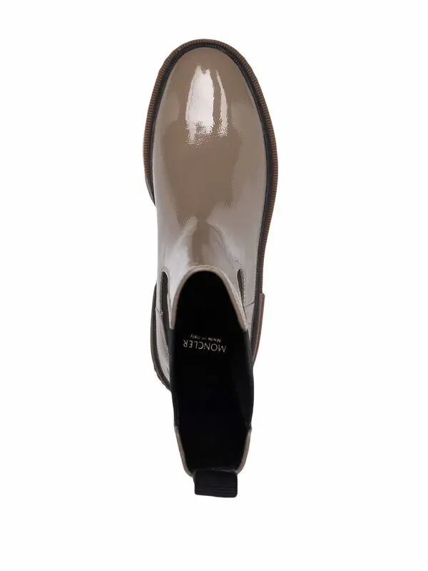 Moncler Elasticated-panel Leather Ankle Boots