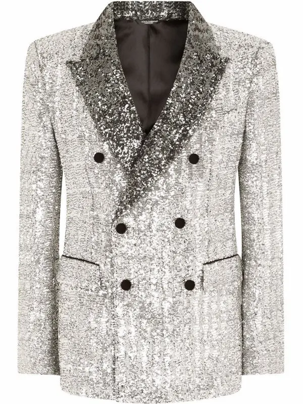 Dolce & Gabbana Sicilia-fit Sequin-embellished Double-breasted Blazer