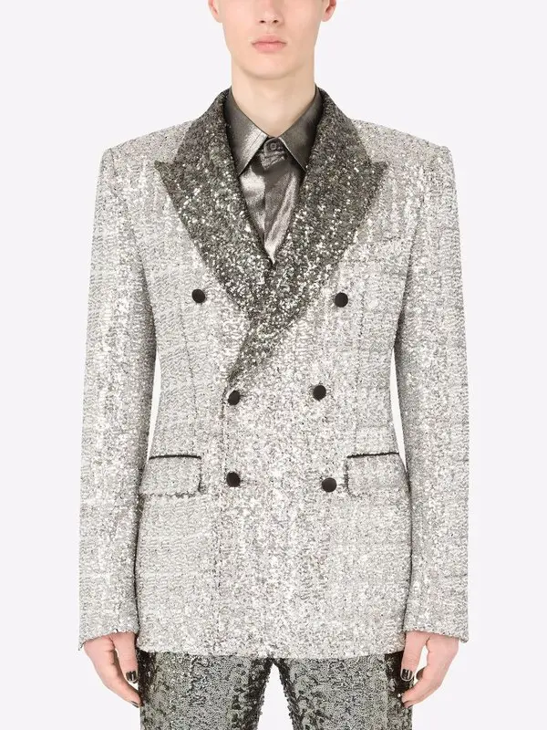 Dolce & Gabbana Sicilia-fit Sequin-embellished Double-breasted Blazer