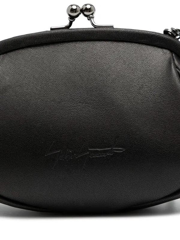 Yohji Yamamoto Clasp Leather Shoulder Bag