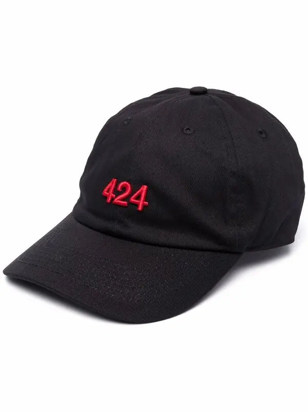 424 Embroidered-logo Baseball Cap - Black
