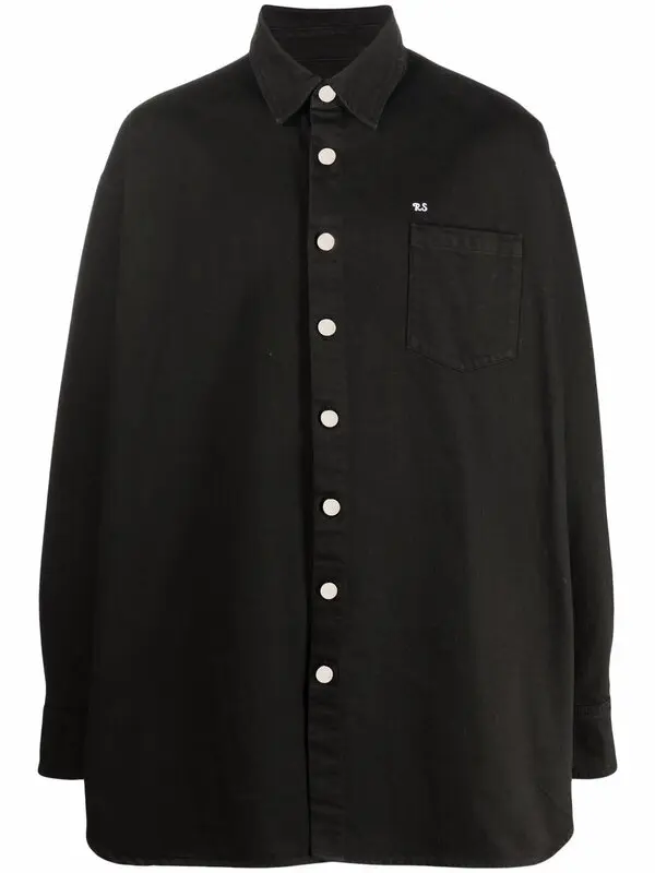 Raf Simons Oversized Logo Denim Shirt