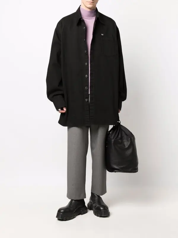 Raf Simons Oversized Logo Denim Shirt