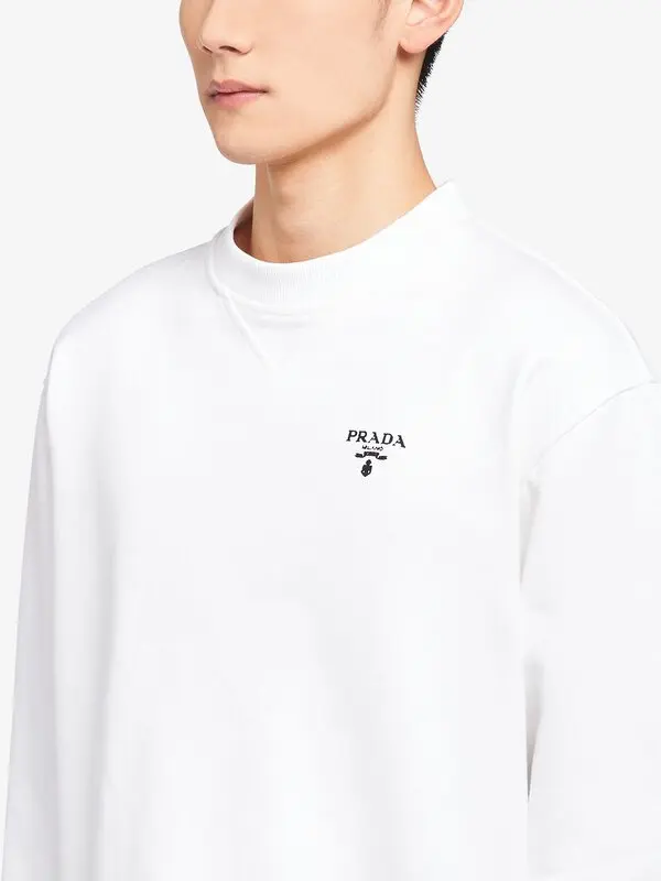 Prada Logo-print Fleece Sweatshirt