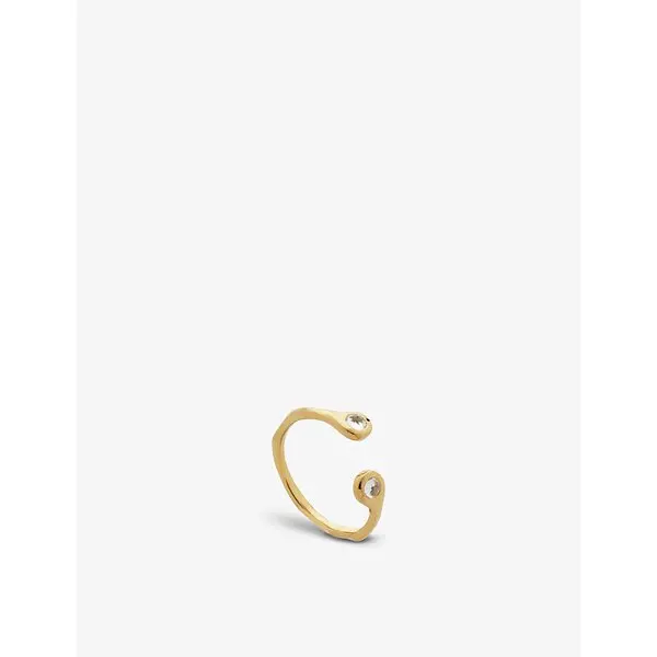 Monica Vinader Mini Gem Vermeil And Topaz Ring - White