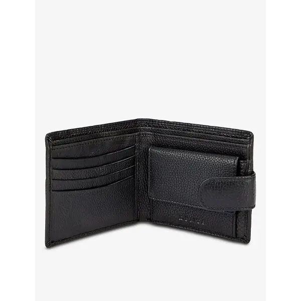 DENTS Beauley Brand-embossed Press Stud Grained Leather Billfold Wallet