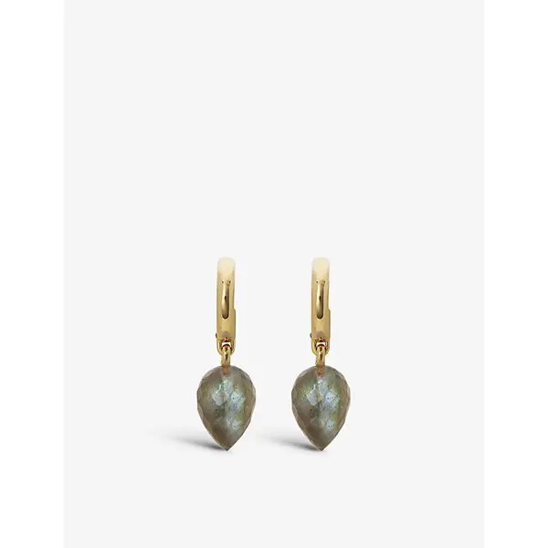 Monica Vinader Fiji Labradorite Huggie Earrings - Grey