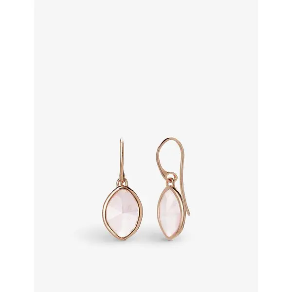 Monica Vinader Petal Rose Quartz Drop Earrings - Pink