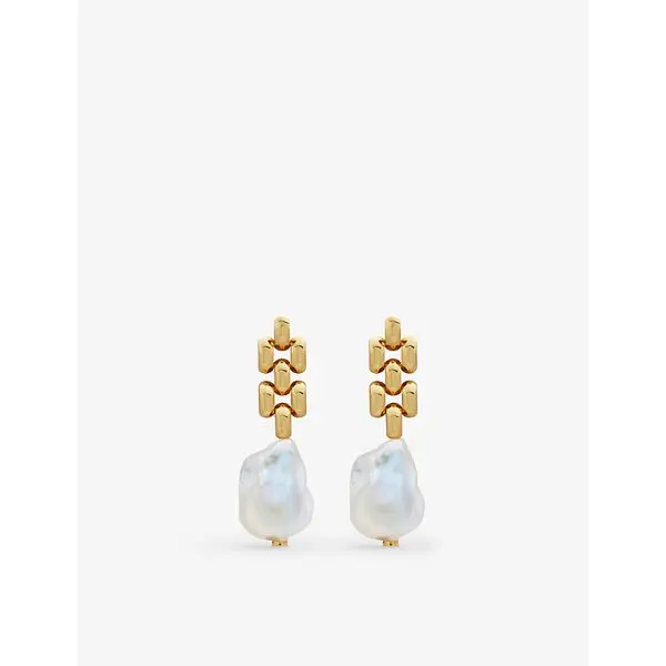 Monica Vinader Heirloom Baroque Pearl Drop Earrings - White