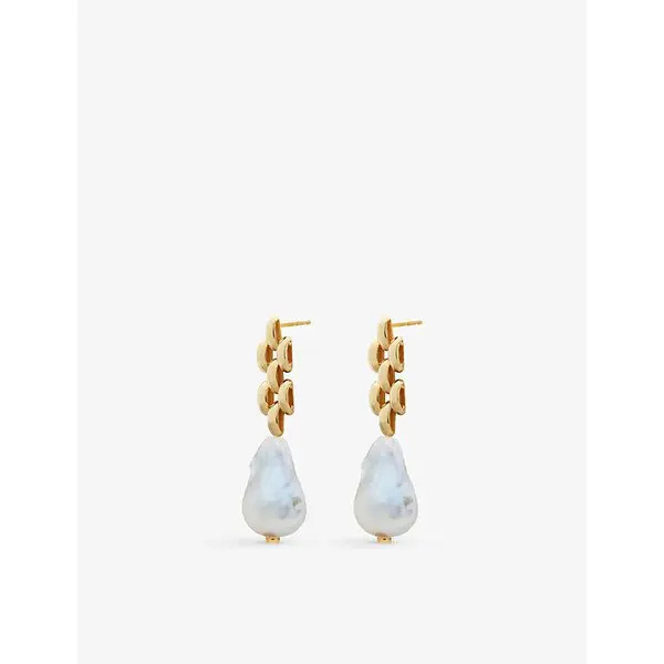 Monica Vinader Heirloom Baroque Pearl Drop Earrings